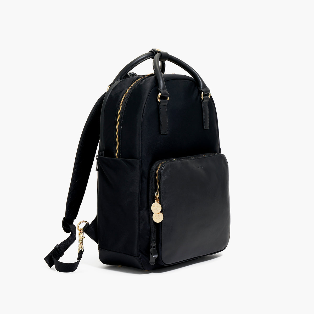 Lo & Sons Rowledge 2 Womens Backpack - Black/Gold/Camel