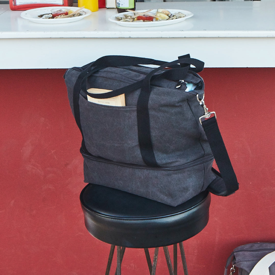 Lo & Sons Catalina Deluxe Travel Tote Bag - Midnight Ash Canvas