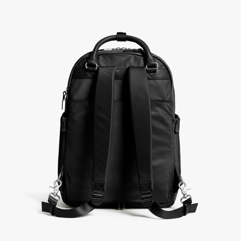 Lo & Sons Rowledge Womens Backpack - Black/Silver/Lavender