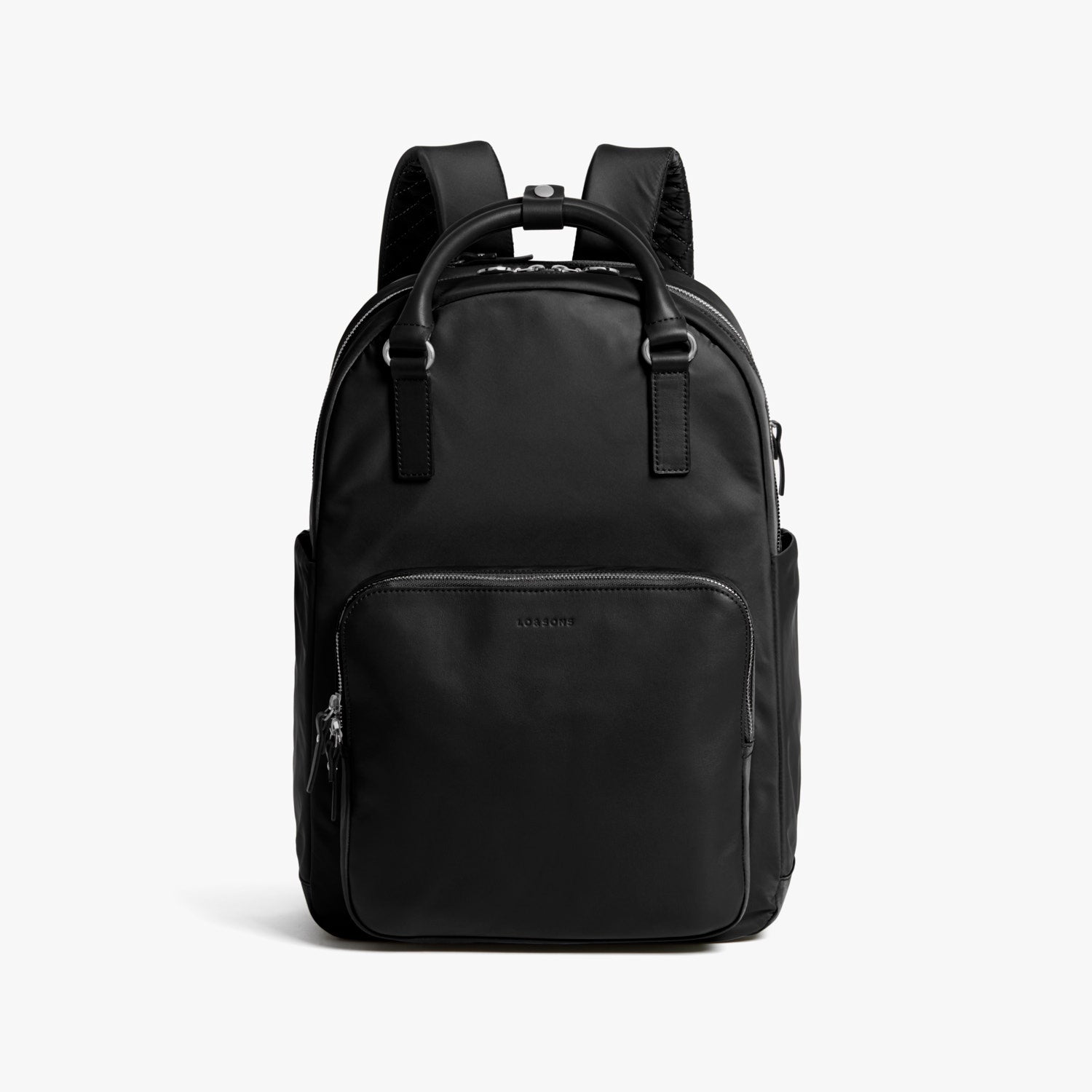 Lo & Sons Rowledge Womens Backpack - Black/Silver/Lavender