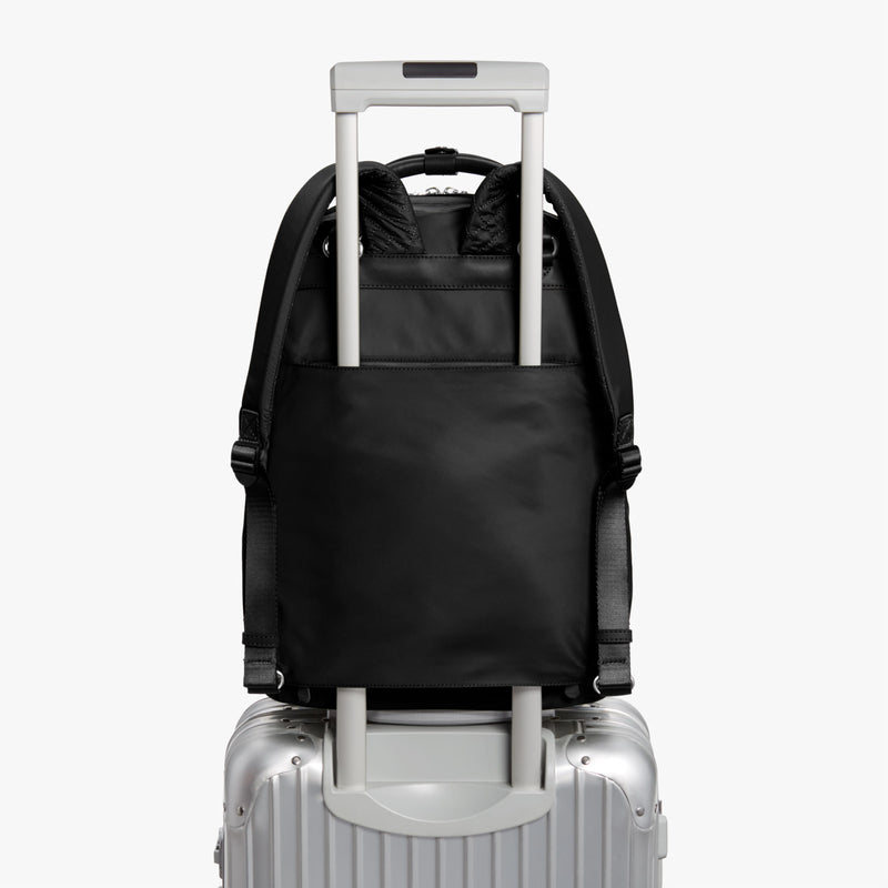 Lo & Sons Rowledge Womens Backpack - Black/Silver/Lavender