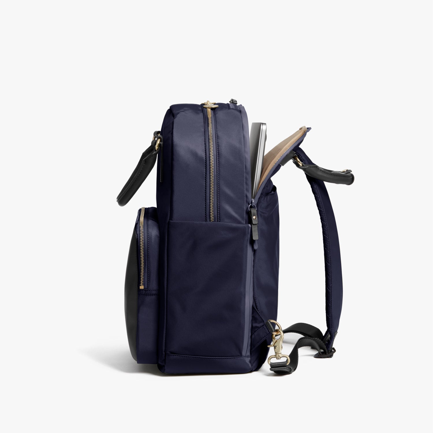 Lo & Sons Rowledge Womens Backpack - DeepNavy/Gold/Camel